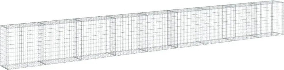 Gabionový koš s víkem 900 x 50 x 100 cm pozinkované železo 3295150