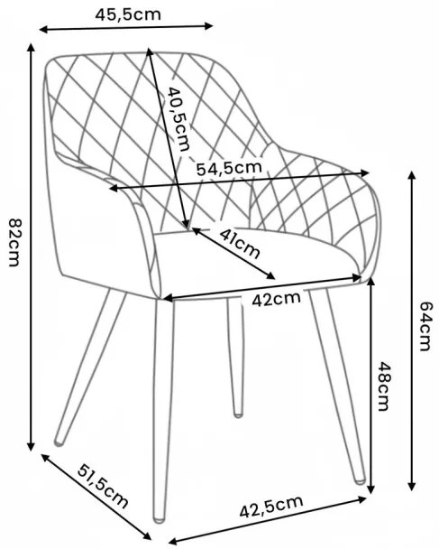 Sada dvou jídelních židlí VELTO sametové, šedé / černé nohy (2 ks)