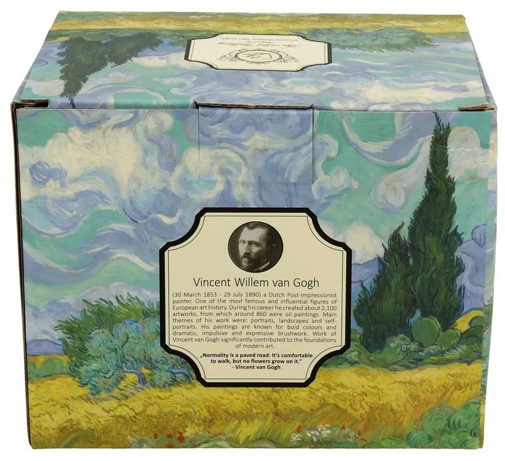 Porcelánový hrnek BARYLKA Van Gogh WHEAT FIELD 430 ml modrý