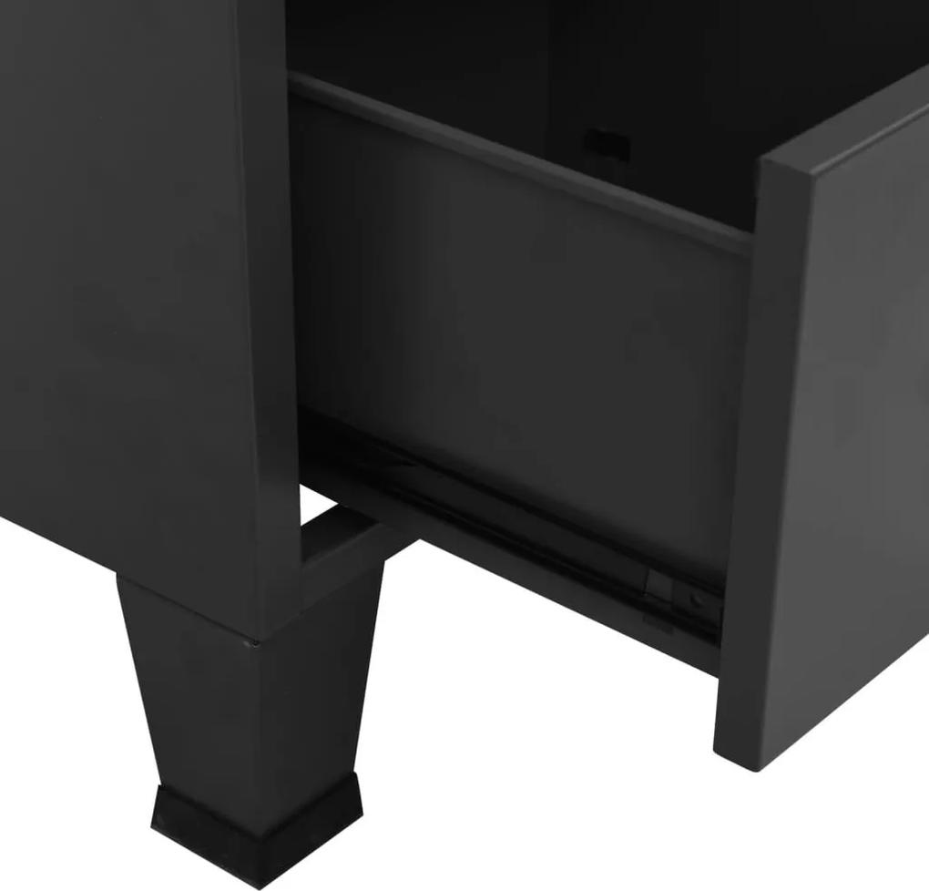 vidaXL Industriální úložná skříň 70 x 40 x 115 cm kov [339623] Barva: Černá