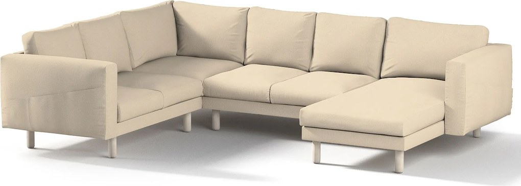 Potah na pohovku IKEA Norsborg rohová, 5-místná se šezlongem barva béžová látka pletený vzor
