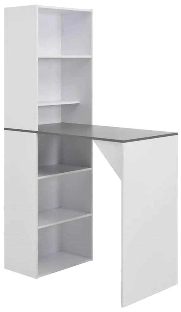 280231 vidaXL Barový stůl se skříní bílý 115 x 59 x 200 cm