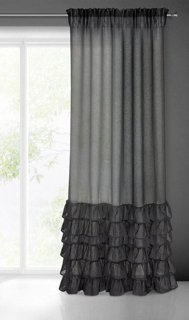 ZÁCLONA NA PÁSCE DOLLY 140X250 CM ČERNÁ