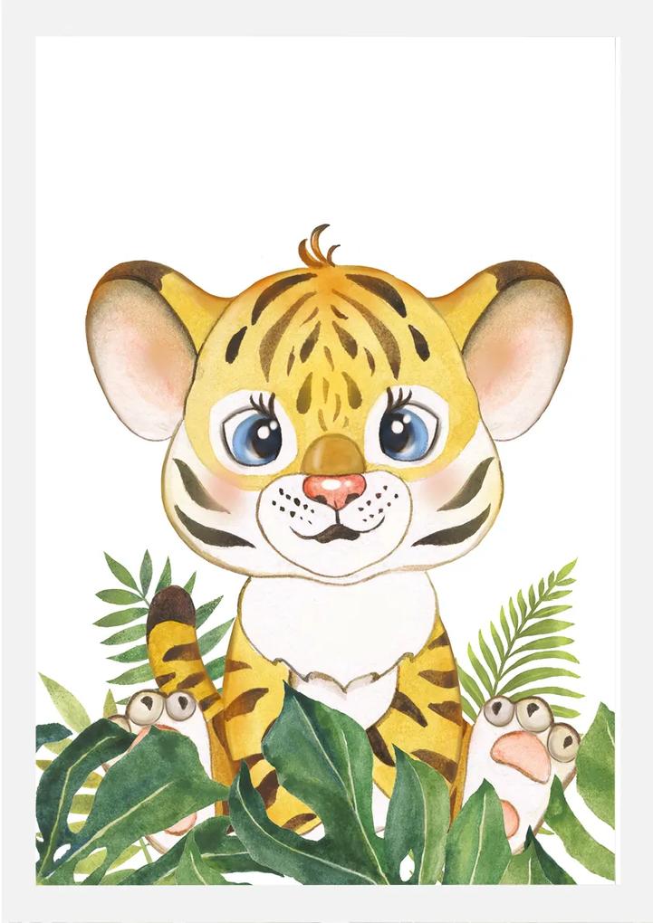 Plakát Safari Tygřík - Obraz, Plakát Velikost: B2 - 50x70 cm, Volba rámu: bez rámu