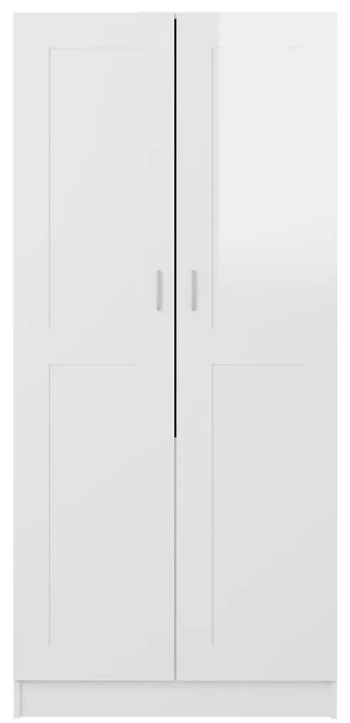 Šatní skříň bílá s vysokým leskem 82,5x51,5x180 cm dřevotříska - Default Title