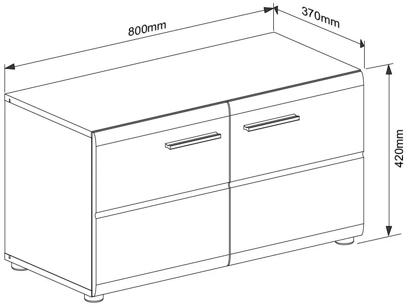 Předsíňová lavice na boty Salsa, šedý dub/bílá lesk