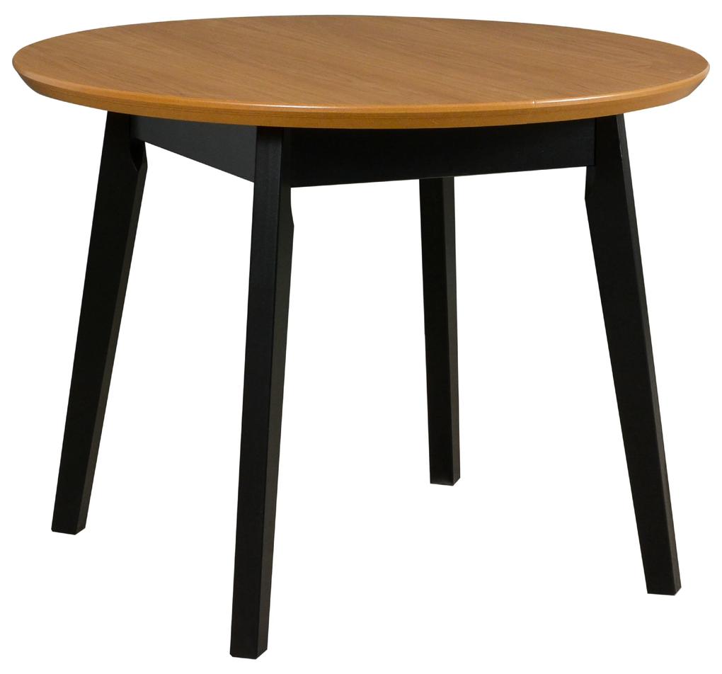 Jídelní stůl Otto 2 Zvolte barvu nožek: Černá, Barva horní desky stolu (dýha): Buk přirodní