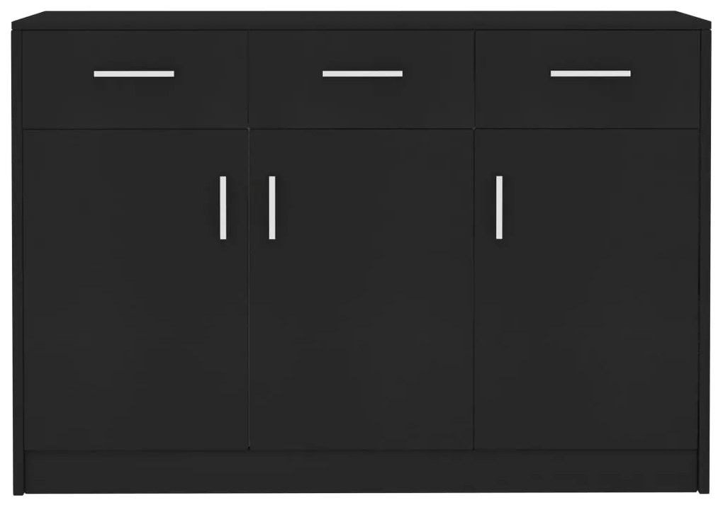 800703 vidaXL Příborník černý 110 x 30 x 75 cm dřevotříska