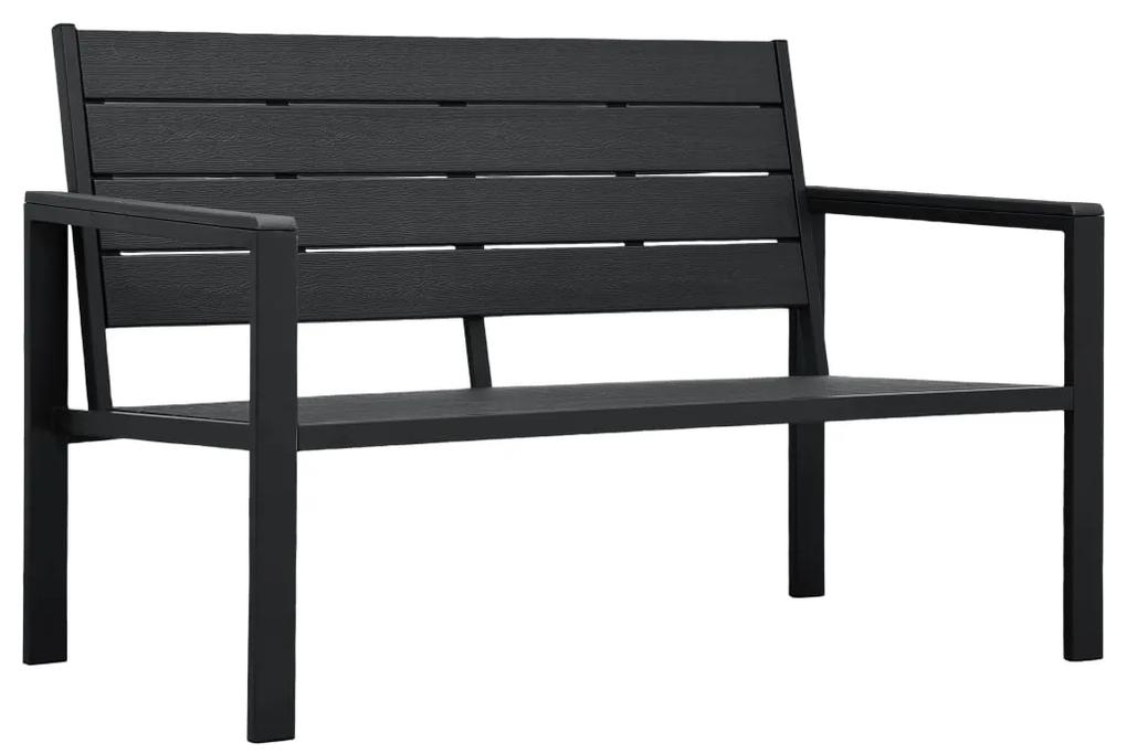 47878 vidaXL Zahradní lavice 120 cm HDPE černá dřevěný vzhled
