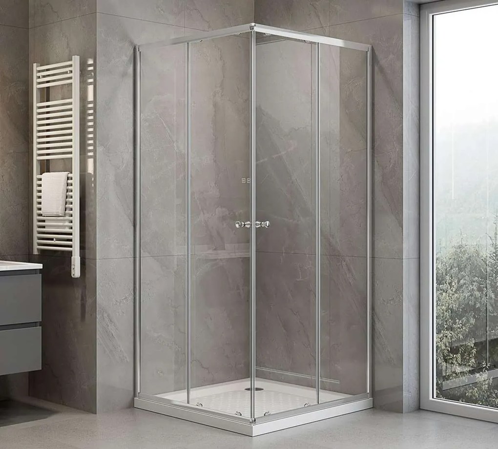 Aqualine Agga - Sprchový kout 90x90 cm, chrom/čiré sklo HLF909Y