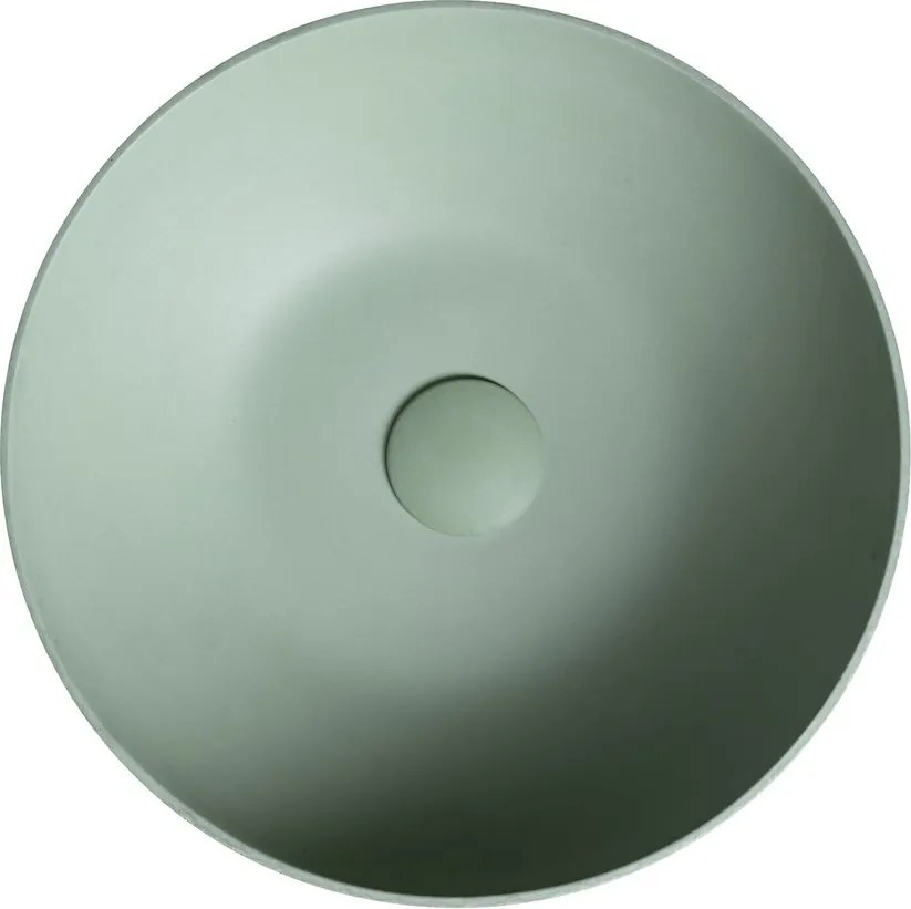 Sapho Sapho, FORMIGO betonové umyvadlo na desku, průměr 39cm, zelená mat, FG323