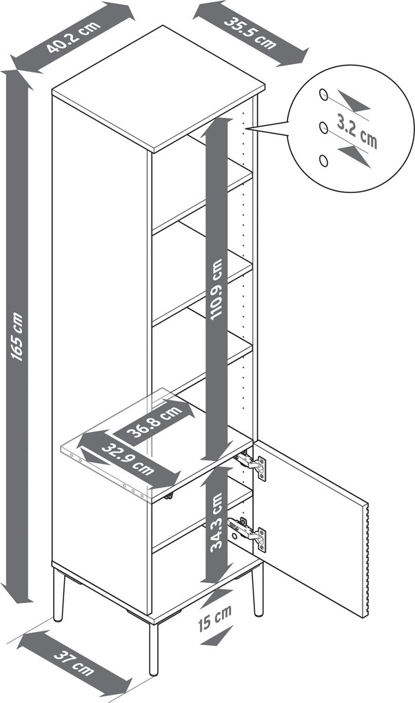 Tchibo - Regál »Reet« v lamelovém vzhledu - barva: hnědá