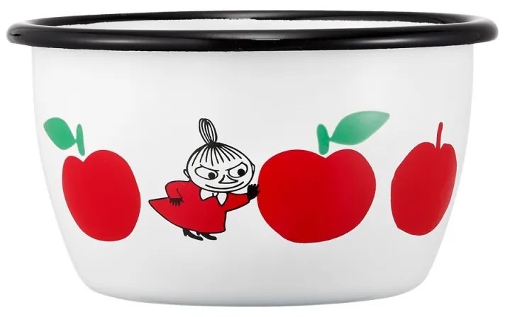 Miska Moomin Joyful Apples 0,3l, smalt / bílo-červená
