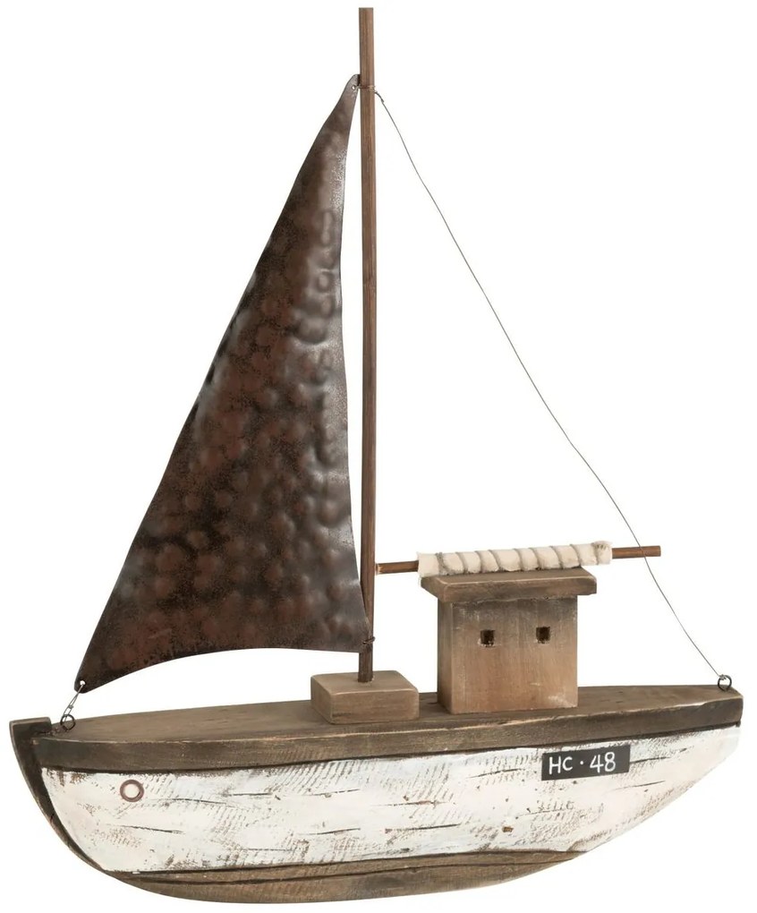 Dřevěná dekorace přírodní loďka Boat L - 39*9*46 cm