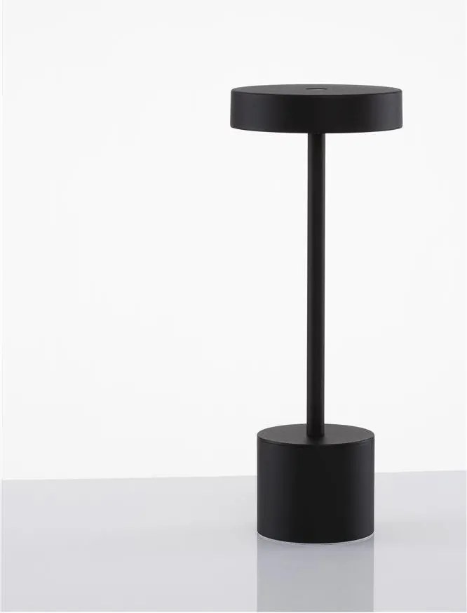 NV 9002864 Venkovní stolní lampa FUMO černý hliník a akryl LED 2W 3000K 3000K 220-240V 163st. IP54 vypínač na těle / USB kabel - NOVA LUCE