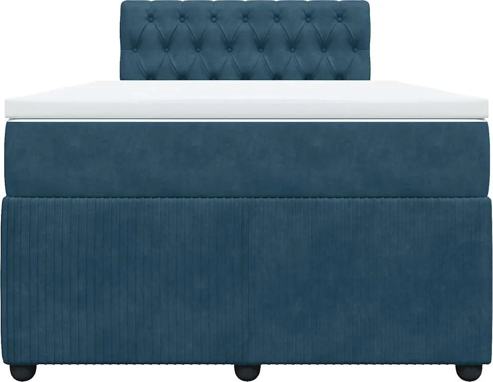 Box spring postel s matrací modrá 120 x 190 cm samet 3287696