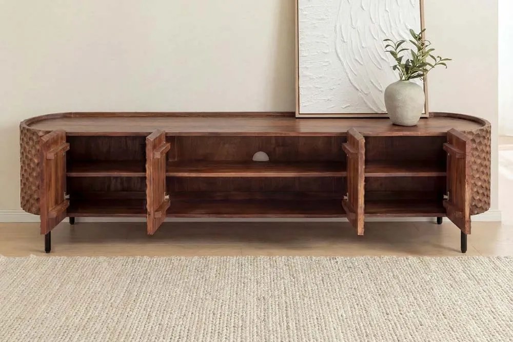 Designový TV stolek Zaxson 200 cm hnědé mango