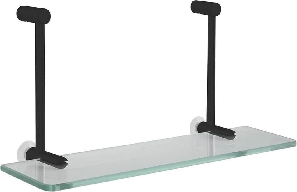 Sapho - Polička na sprchovou zástěnu, délka 40 cm, matná černá 1301-15B