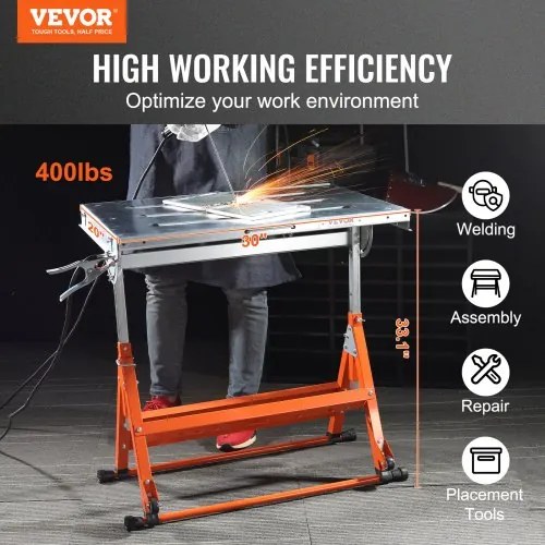 Svařovací stůl 76,2 × 50,8 cm, 181,4 kg Nosnost Pracovní stůl pro svařování oceli