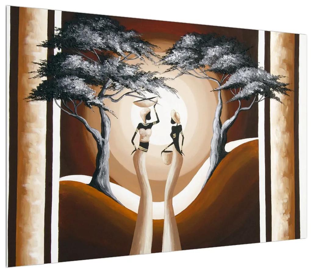 Orientální obraz dvou žen a stromu  (100x70 cm)