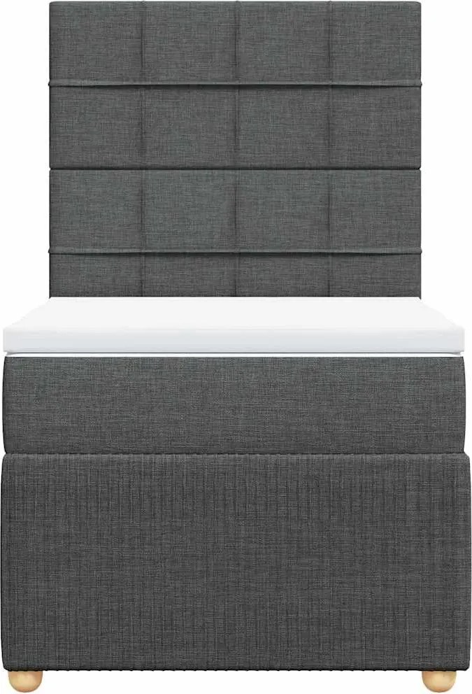 Box spring postel s matrací tmavě šedá 80 x 200 cm textil 3294184