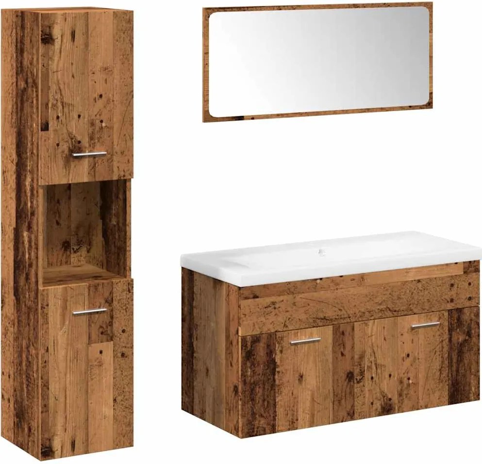5dílná koupelnová sestava old wood kompozitní dřevo 3328603
