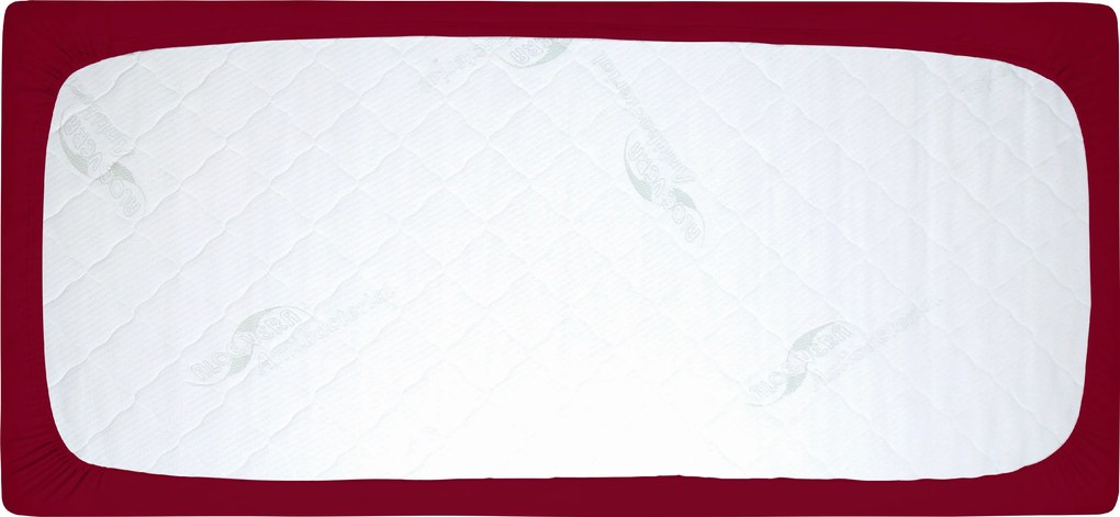 Jersey prostěradlo tmavě červené na výšku matrace do 30 cm Velikost: 160 x 200