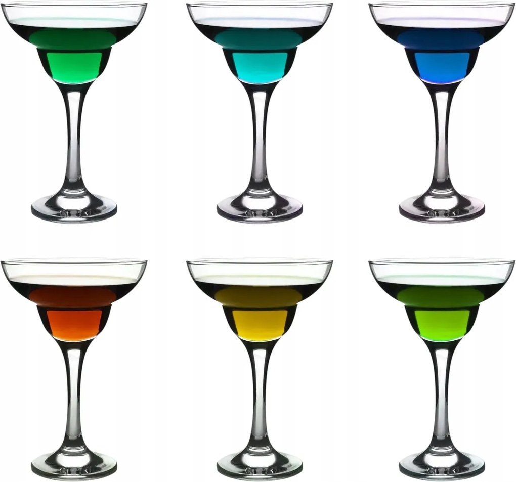 6 x Skleničky Na Margaritu Nápojů A Koktejlů Martini Set 275 ML Myčka Nádobí