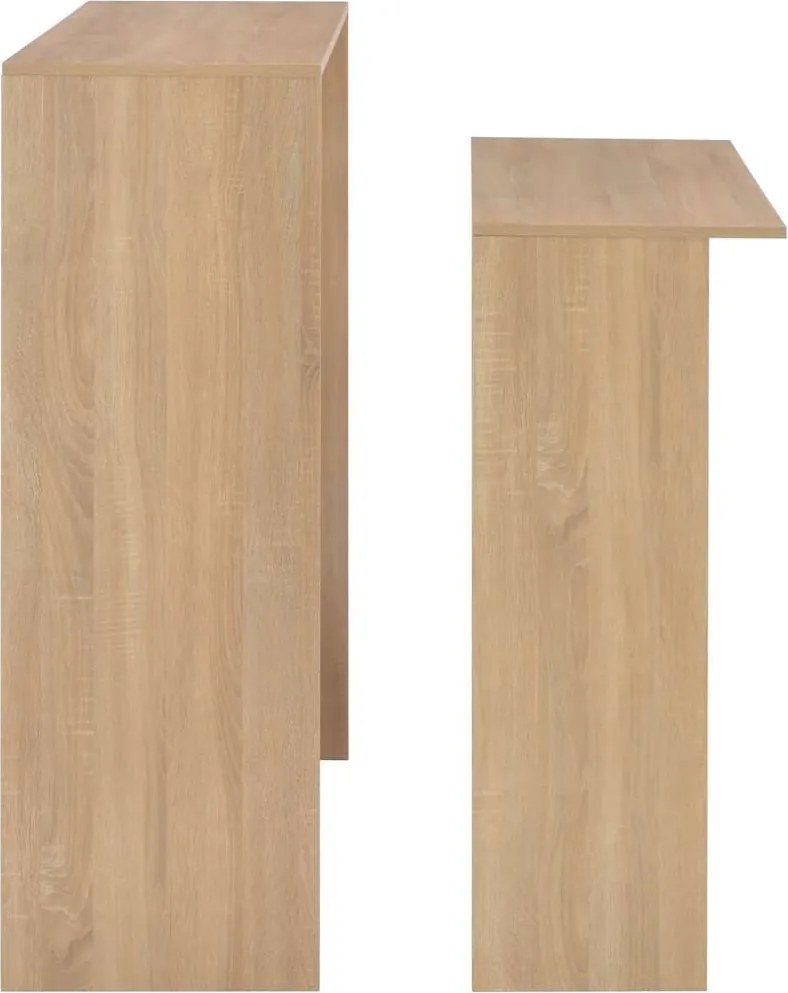 Barový stůl se 2 stolními deskami dub 130 x 40 x 120 cm 280219