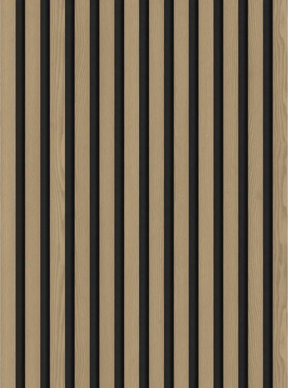 Mexen Lam-F, akustické stěnové lamely 275 × 30 cm, plstěný podklad 8 mm, technická dýha, dub ušlechtilý, S105-275307-3015-004