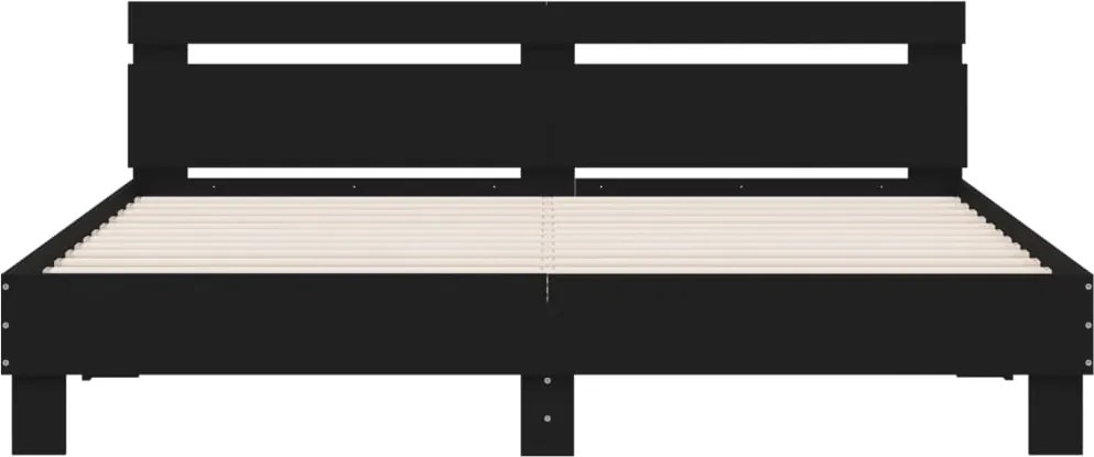 Rám postele s čelem a LED osvětlením černý 200 x 200 cm 3207519