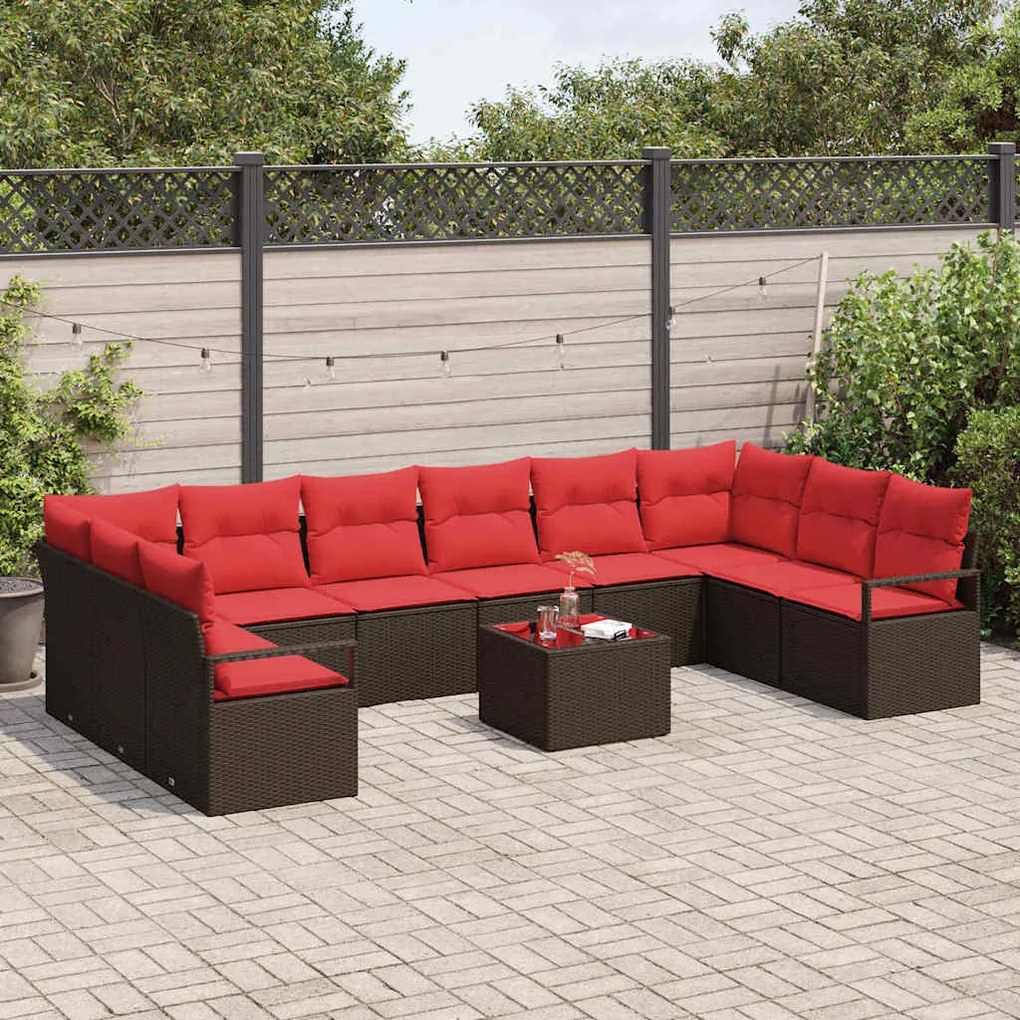 Set pohovek 11 ks Hnědá polyratan 3346574