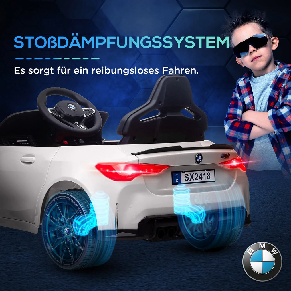 AIYAPLAY dětské elektrické autíčko s dálkovým ovládáním BMW M4 bílé
