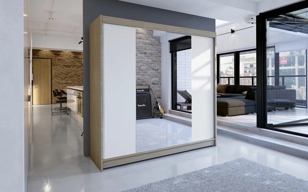 ADRK Furniture Posuvná skříň s zrcadlem BALANCE 180 ADRK-SW-BAL-SW-180