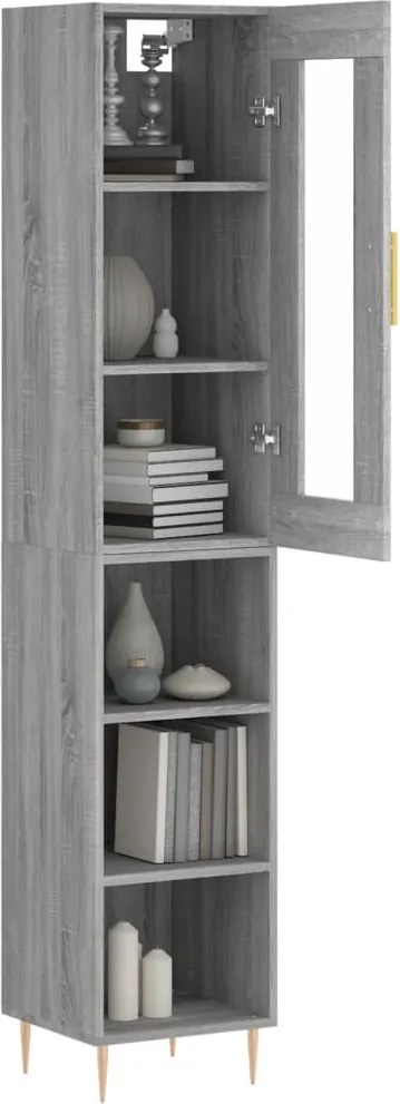 Skříň highboard šedá sonoma 34,5 x 34 x 180 cm kompozitní dřevo 3199359