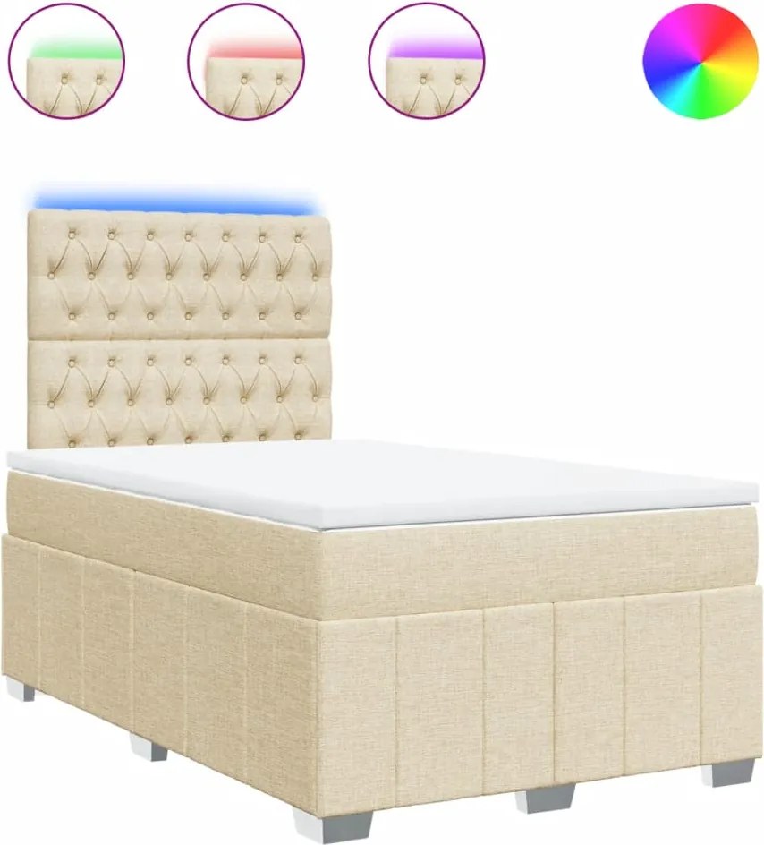 Box spring postel s matrací krémová 120x190 cm textil 3293919