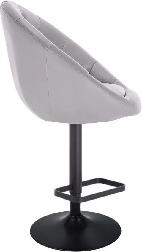 LuxuryForm Barová židle VERA na černém talíři - šedá