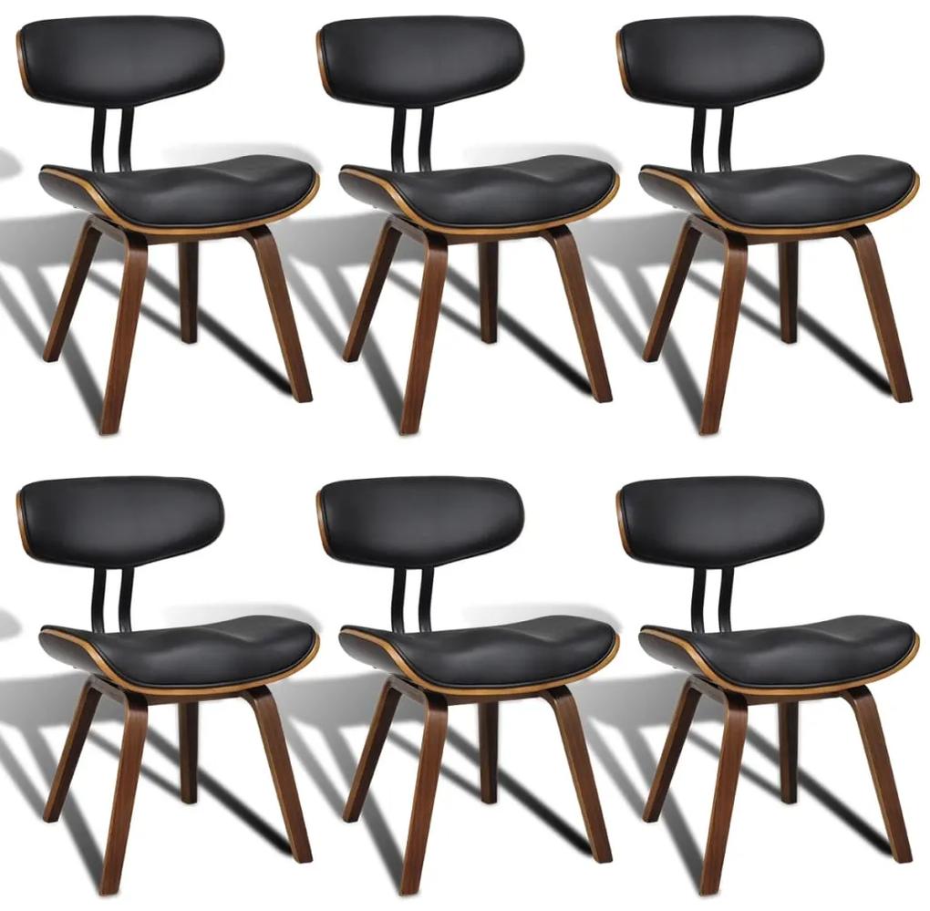 vidaXL Jídelní židle 6 ks ohýbané dřevo a umělá kůže