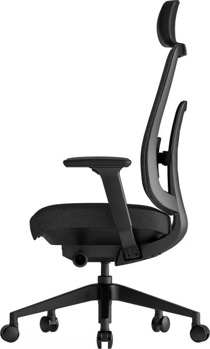 Office Pro Kancelářská ergonomická židle K42  SP – síť/ čalouněná, černá