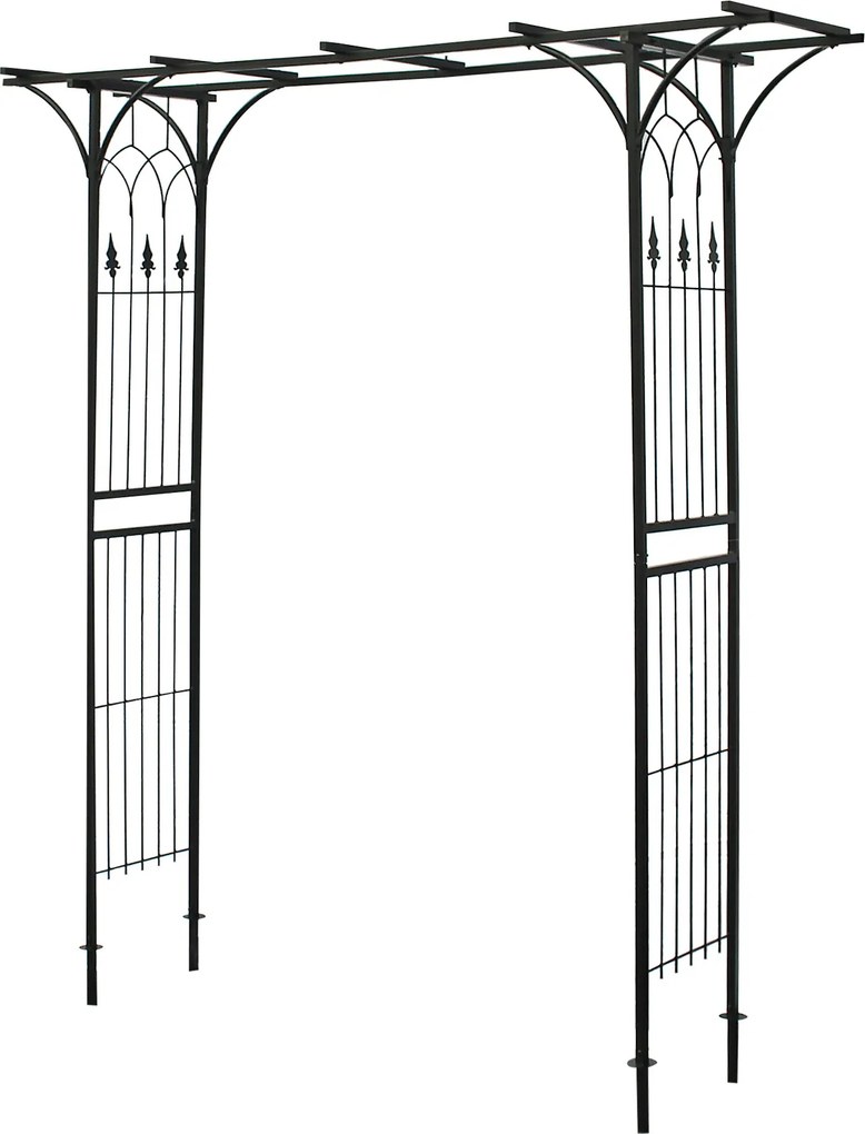 Zahradní dekorace Wiltec – 205 × 50 × 208 cm, černá (62881)