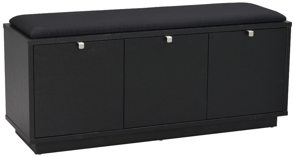 Rowico černá lavice s úložným prostorem CONFETTI a černým sedákem 106 cm 103765