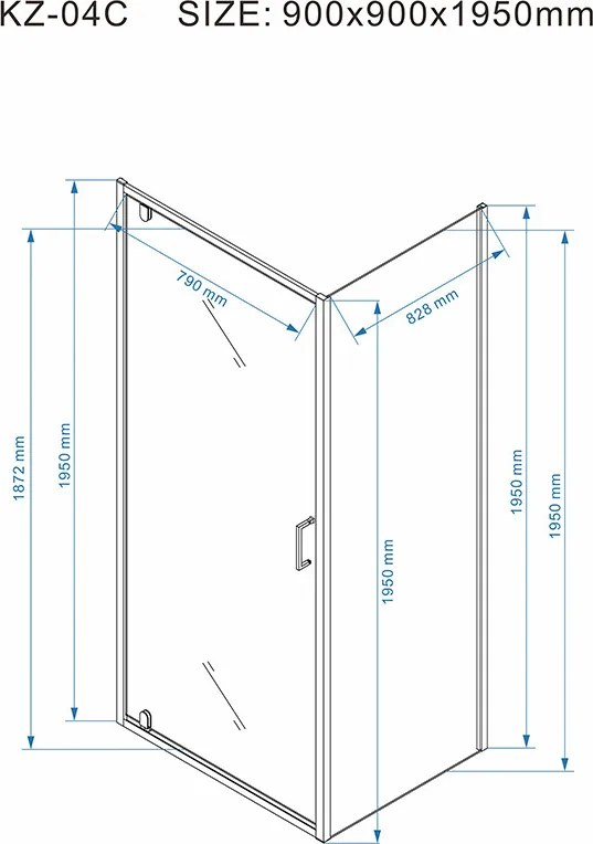 BPS-koupelny Čtvercový sprchový kout HYD-SK04C 90x90 černá/transparent + vanička HYD-SSV-SSV-RIKO černá
