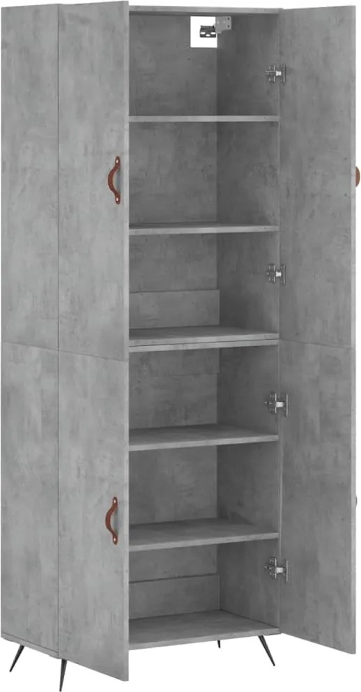 Skříň highboard betonově šedá 69,5x34x180 cm kompozitní dřevo 3195655