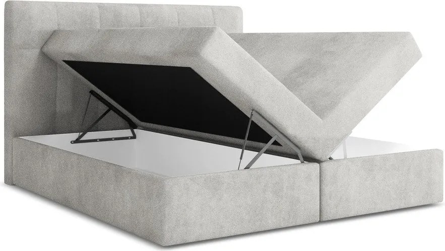 Boxspring postel s úložným prostorem 140x200 cm ve stříbrné barvě Palta – Makamii