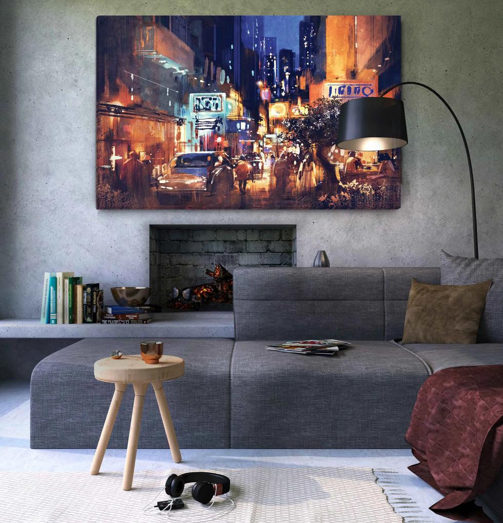 Malvis ® Obraz Malba nočního města Velikost (šířka x výška): 90x60 cm