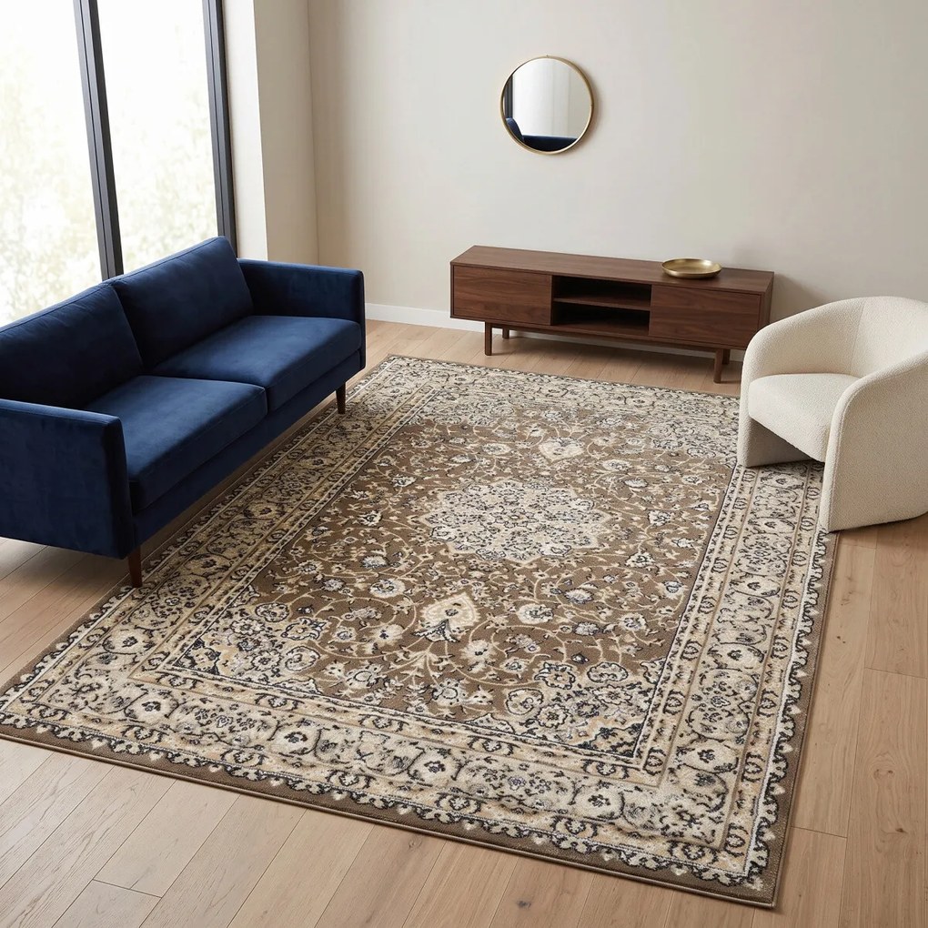 Angel Carpet, Kusový koberec Sultan 42 Beige, 80x150, béžová, kancelář
