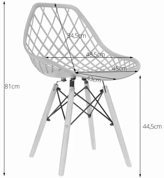 Set tří jídelních židlí SAKAI černé (černé nohy) 3ks