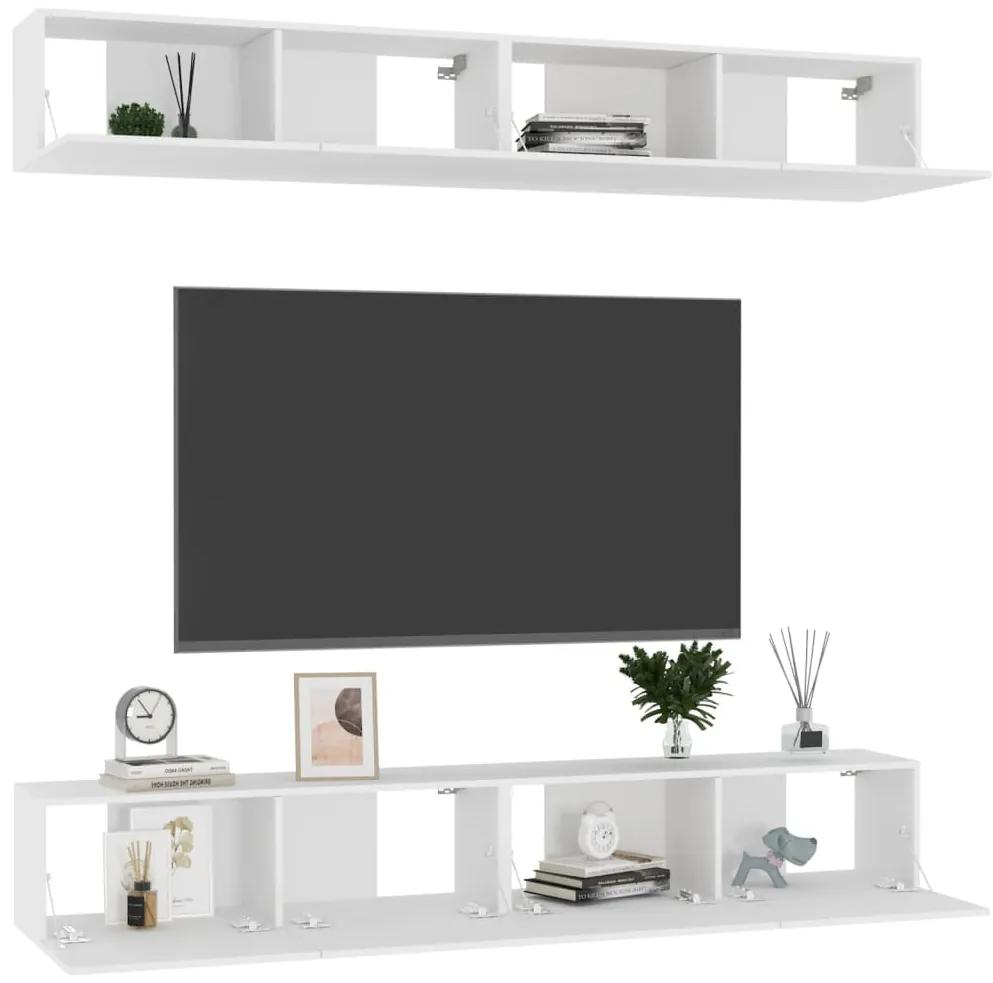 vidaXL TV skříňky 4 ks bílé 100 x 30 x 30 cm kompozitní dřevo