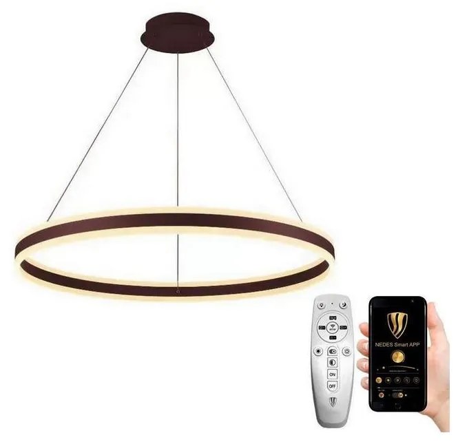 NEDES LED Stmívatelný lustr na lanku LED/110W/230V 3000-6500K + dálkové ovládání ND3571