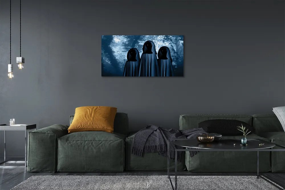 Obrazy na plátně Lesních stromů strašidelnými postavami 100x50 cm